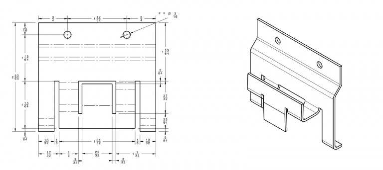 Sheet Metal Panel Holder | Mechanical Drafting Services -Solidworks